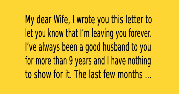 The Greatest Divorce Letter Ever! A Heartfelt Message to My Dear Wife ...